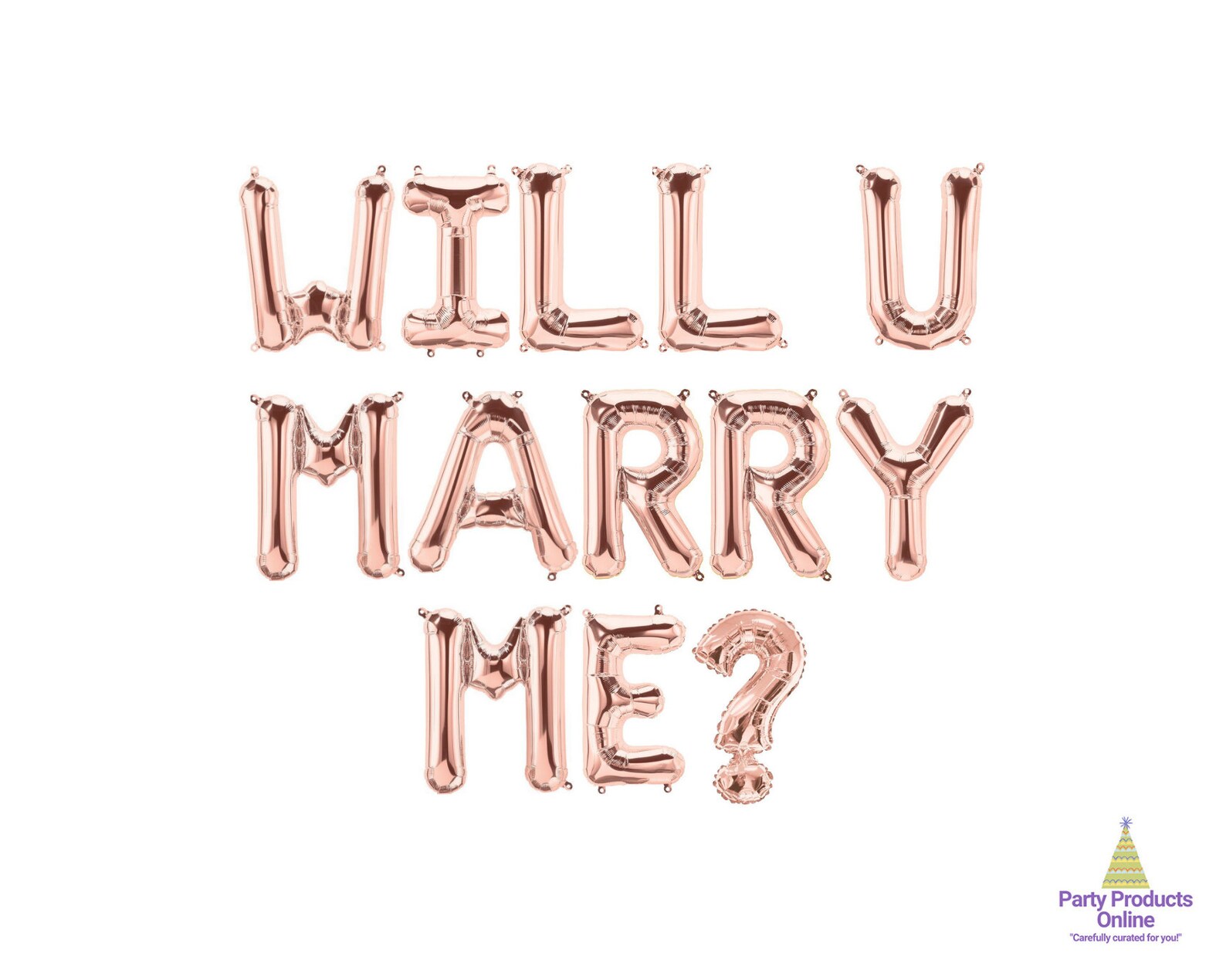 Will U Marry Me Letter Balloon Banner Gold Rose Gold & | Etsy