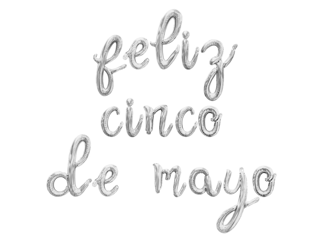 Feliz Cinco De Mayo Cursive Letter Balloon Banner - Gold, Rose Gold ...