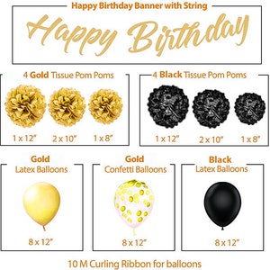 Gold & Black 67th Birthday Decorations for Women - 40" Number Balloons ...