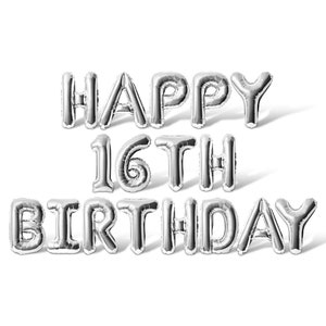 HAPPY 16TH BIRTHDAY Letter Balloon Banner 10 Color Options 16th ...