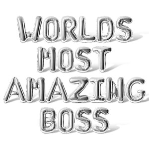 Worlds Most Amazing Boss Letter Balloon Banner - 10 Color Options ...