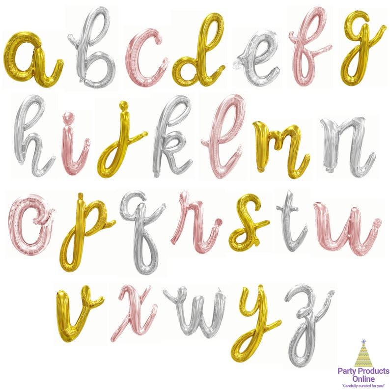 Custom Cursive Letter Balloon Banner 16 Letter & - Etsy