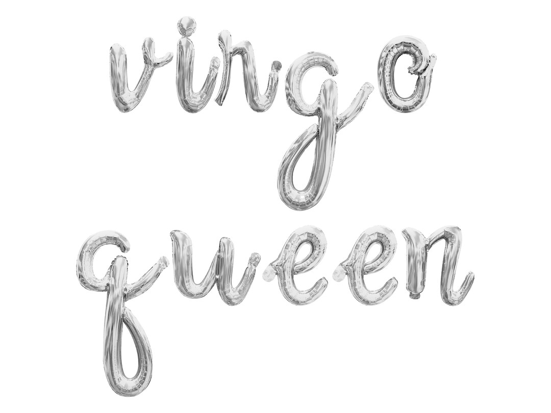VIRGO QUEEN Cursive Script Letter Balloon Banner - Gold, Rose Gold ...