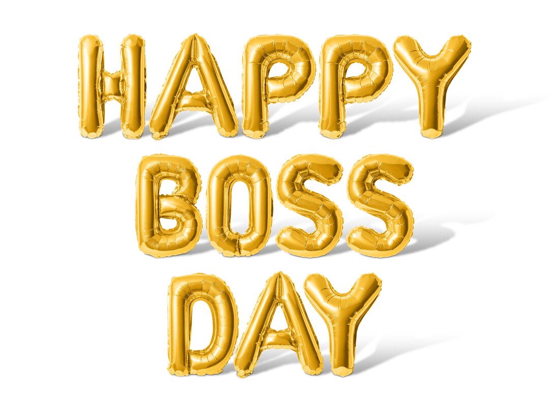 HAPPY BOSS DAY Letter Balloon Banner - 10 Color Options - Boss Day ...