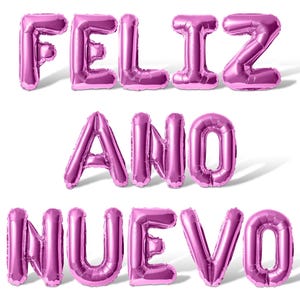 FELIZ ANO NUEVO Letter Balloon Banner - 10 Color Options - New Year ...