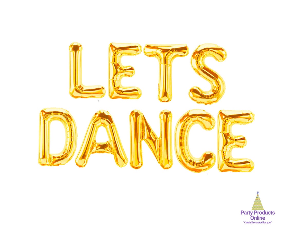LETS DANCE Letter Balloon Banner Gold Rose Gold Silver - Etsy