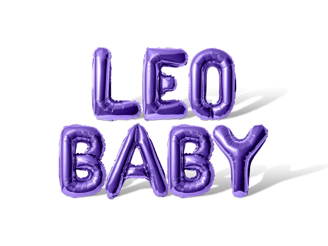 LEO BABY Letter Balloon Banner - 10 Color Options - Leo Birthday Party ...