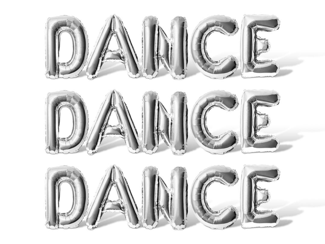 DANCE DANCE DANCE Letter Balloon Banner - 10 Color Options - Birthday ...