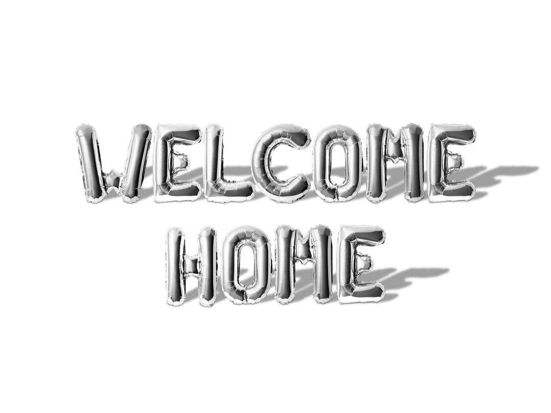 WELCOME HOME Letter Balloon Banner - Gold, Rose Gold, Silver, Black ...