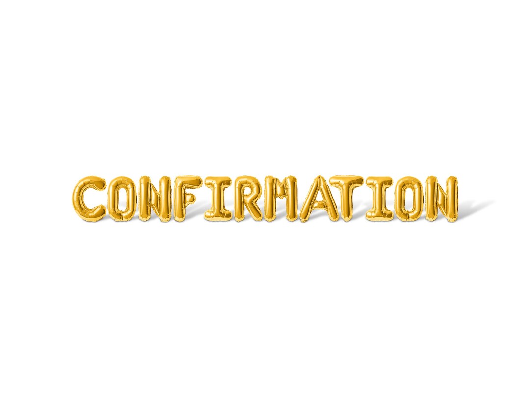 CONFIRMATION Letter Balloon Banner - 10 Color Options - Sacrament of ...