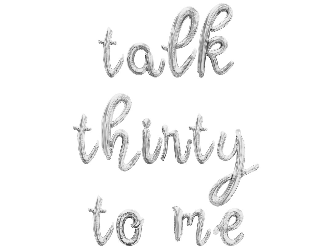Talk Thirty to Me Cursive Letter and Number Balloon Banner - Gold, Rose ...