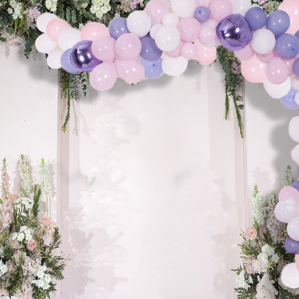 Pink Silver White Balloon Arch - Etsy