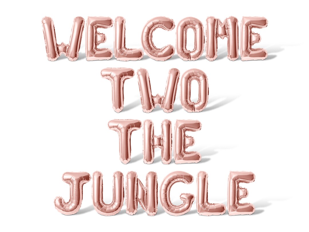 Welcome Two the Jungle Letter Balloon Banner - 10 Color Options - 2nd ...