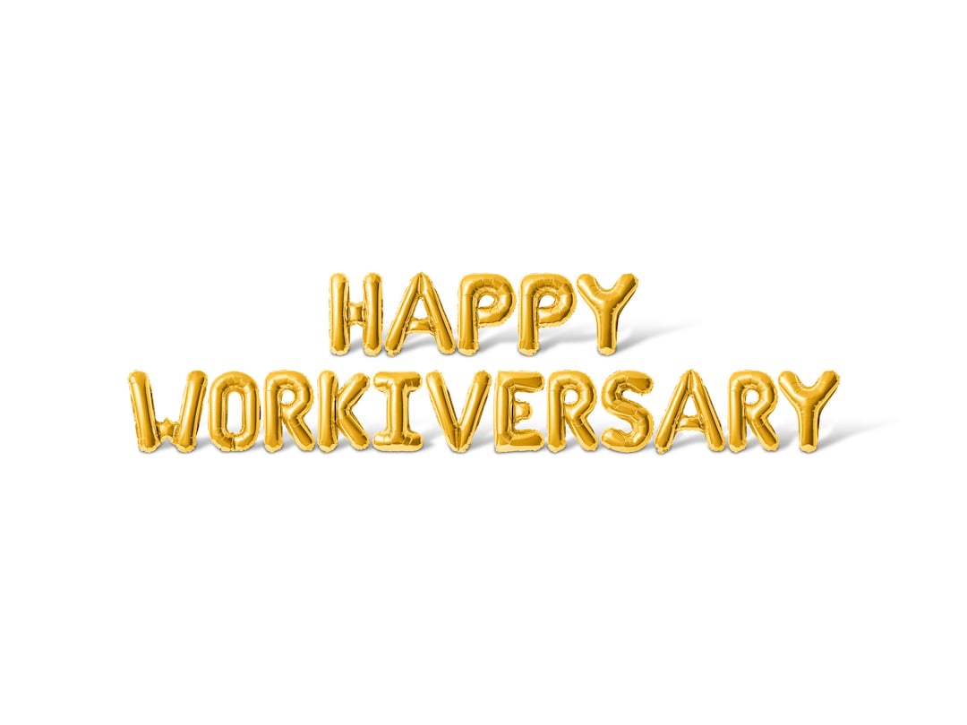 HAPPY WORKIVERSARY Letter Balloon Banner - 10 Color Options - Work ...