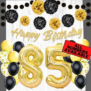 Rose Gold 85th Birthday Decorations for Women - 40" Number Balloons ...