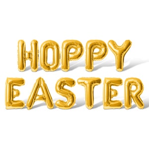 HOPPY EASTER Letter Balloon Banner - 10 Color Options - Bunny Bash ...