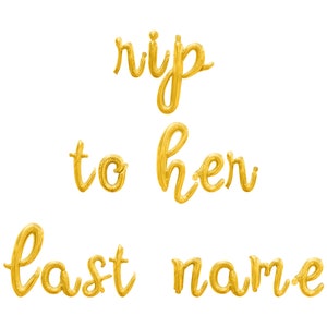 RIP to Her Last Name Cursive Letter Balloon Banner - Gold, Rose Gold ...