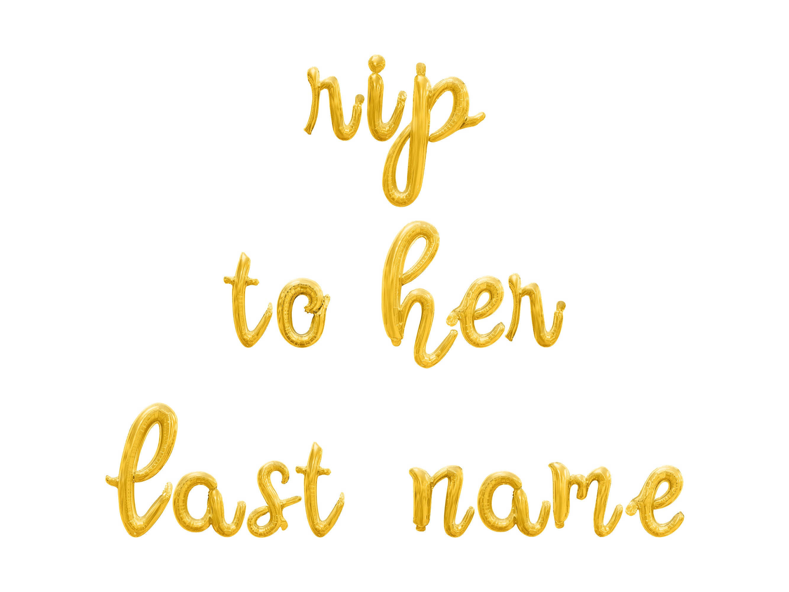 RIP to Her Last Name Cursive Letter Balloon Banner - Gold, Rose Gold ...