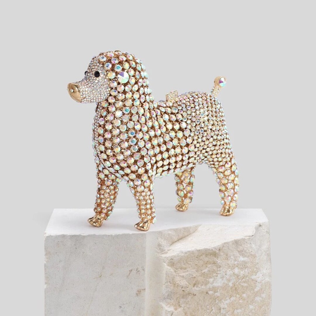 Bling Luxury Rhinestone Poodle Clutch, Statement Purse, Wedding, Bridal ...