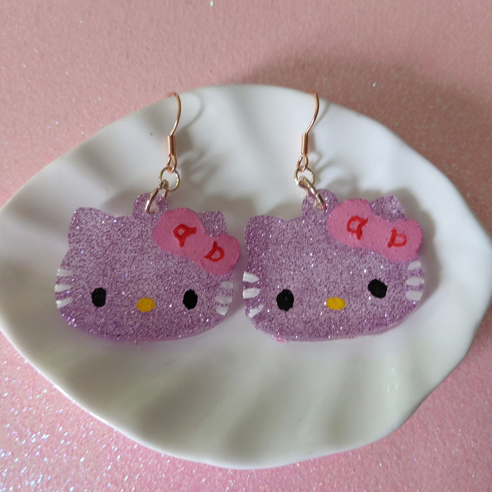 Orecchini Purple Kitty Estetica Cottagecore Fairy Kei - Etsy Italia
