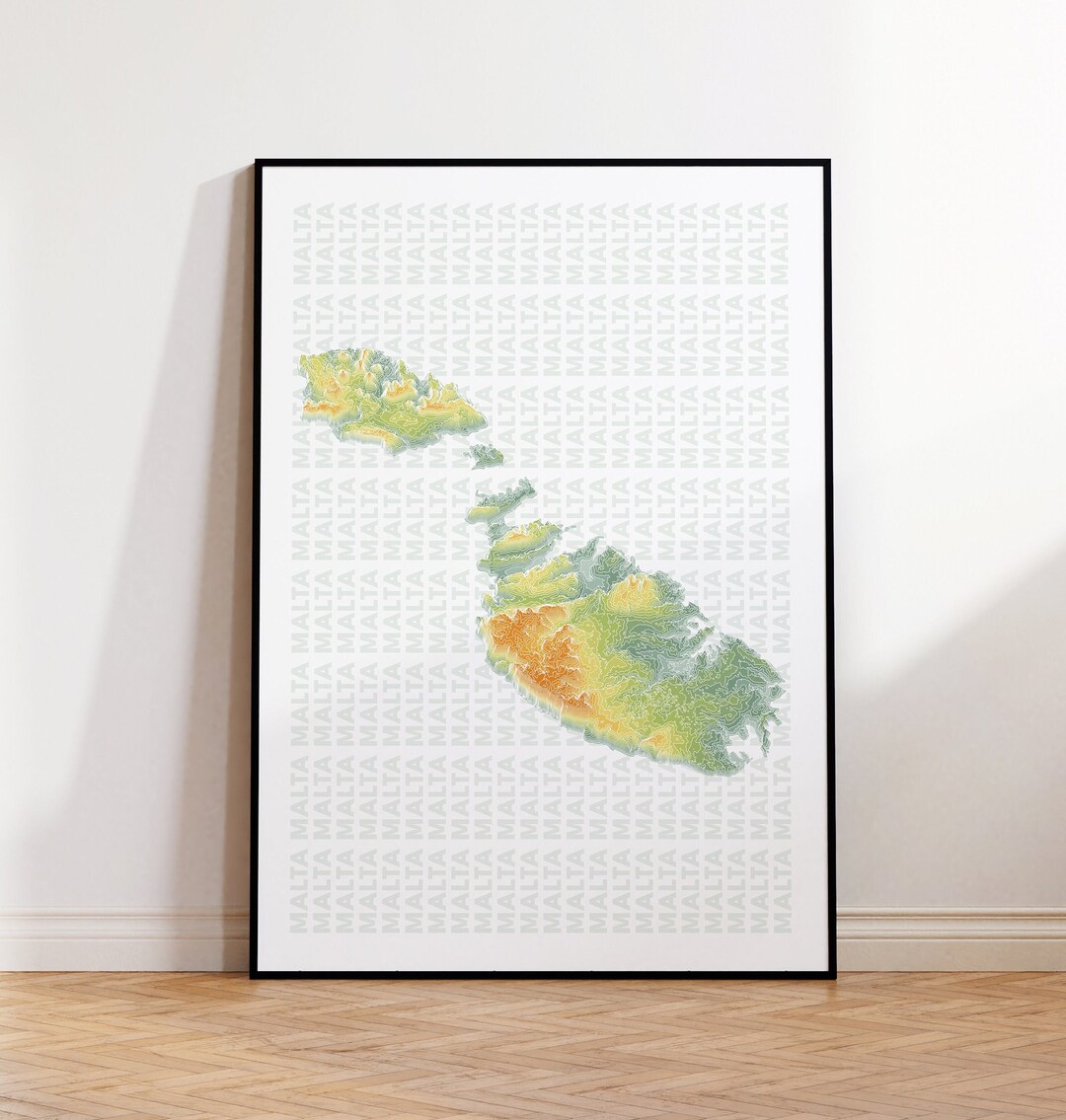 Malta Topographic Contour Relief Map | Mediterranean Sea | Travel Print - Etsy
