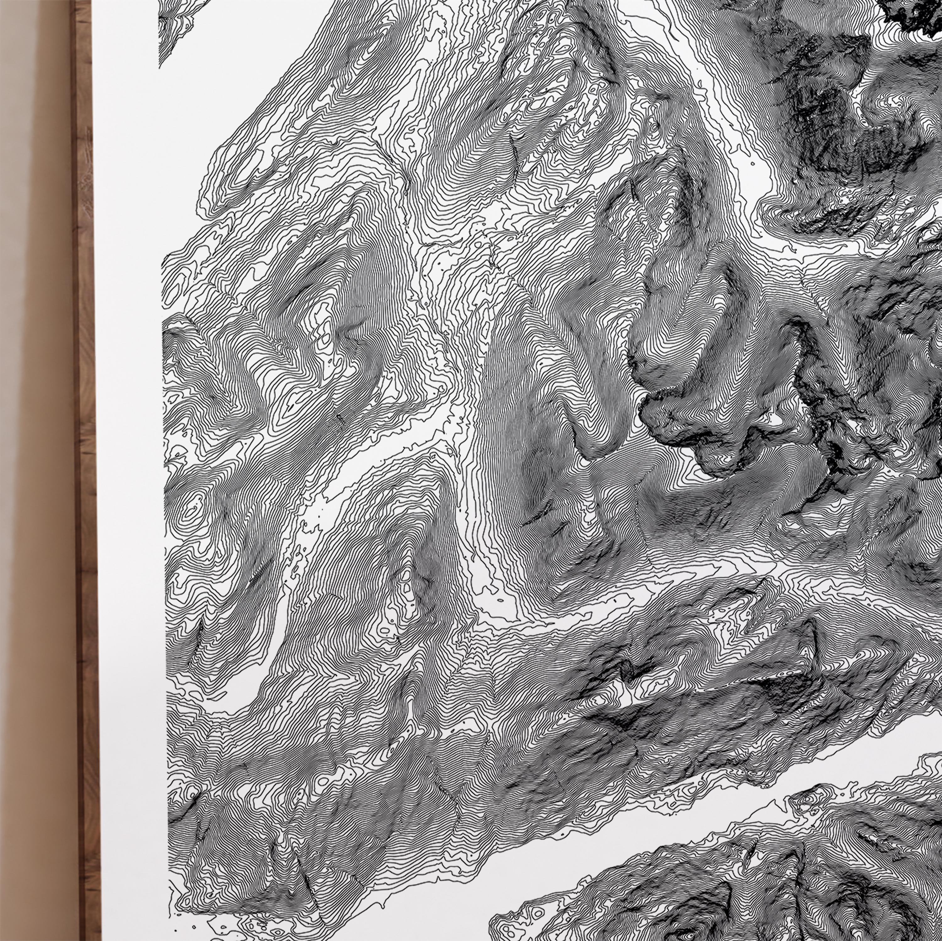 Mamores Lochaber Topographic Map Print | Scottish Highlands Mountain ...