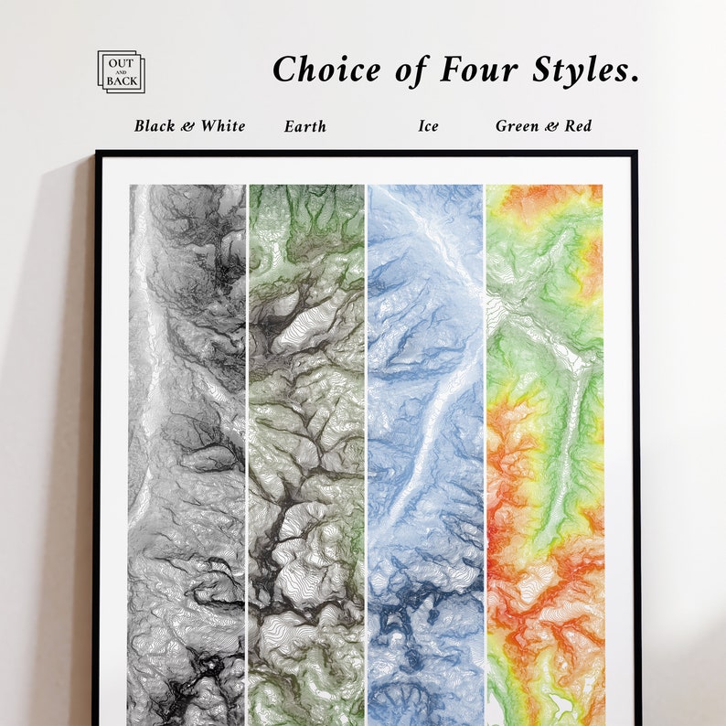 The Roaches Contour Map Peak District National Park Print Topographic ...