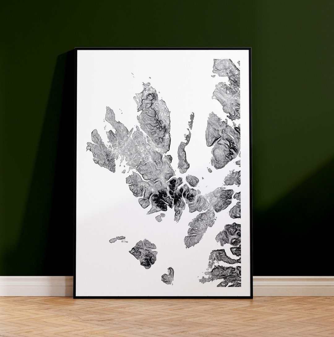 Isle of Skye Topographic Contour Map - Isle of Skye Print - Scotland ...