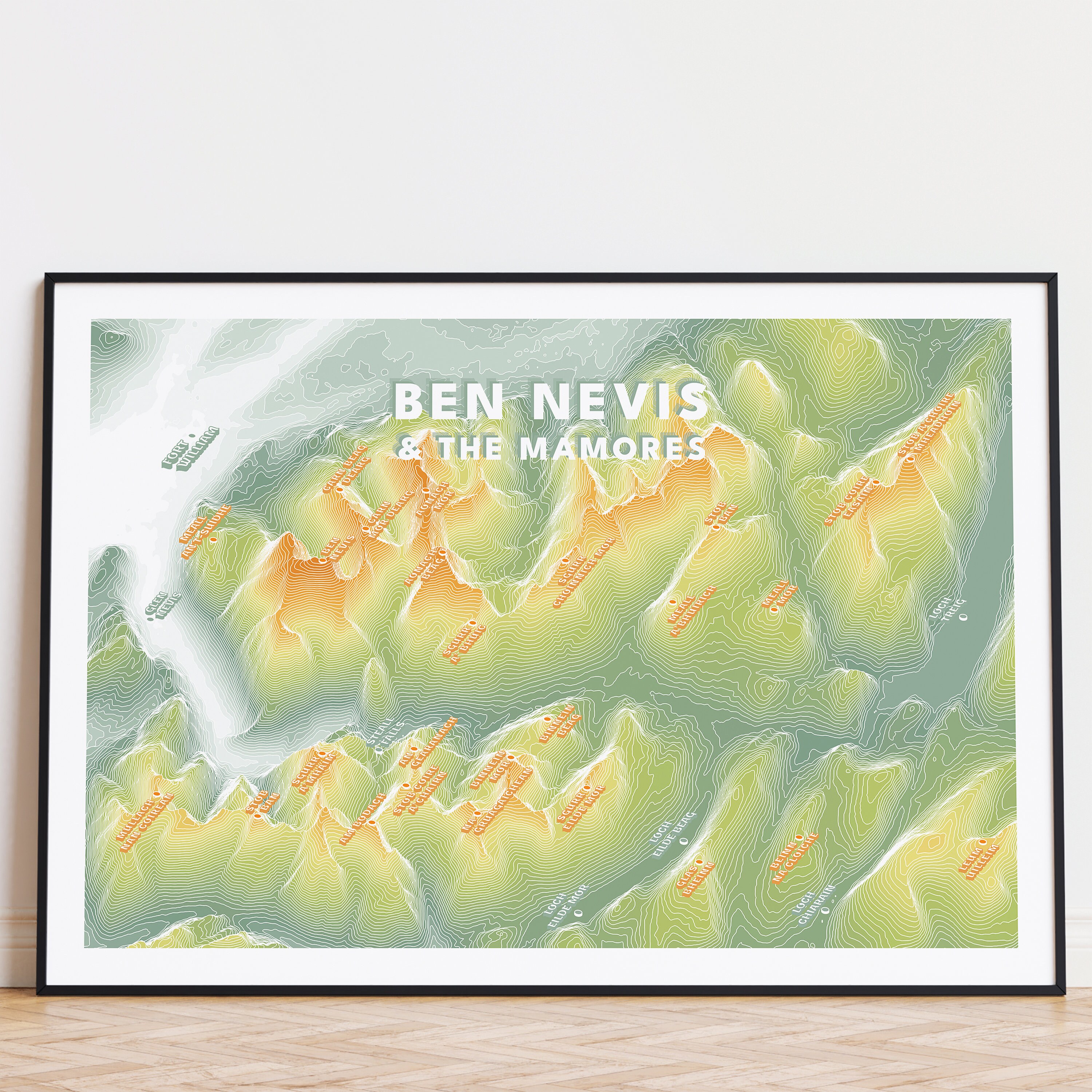 Ben Nevis & The Mamores Topographic Contour Relief Map | Scottish ...