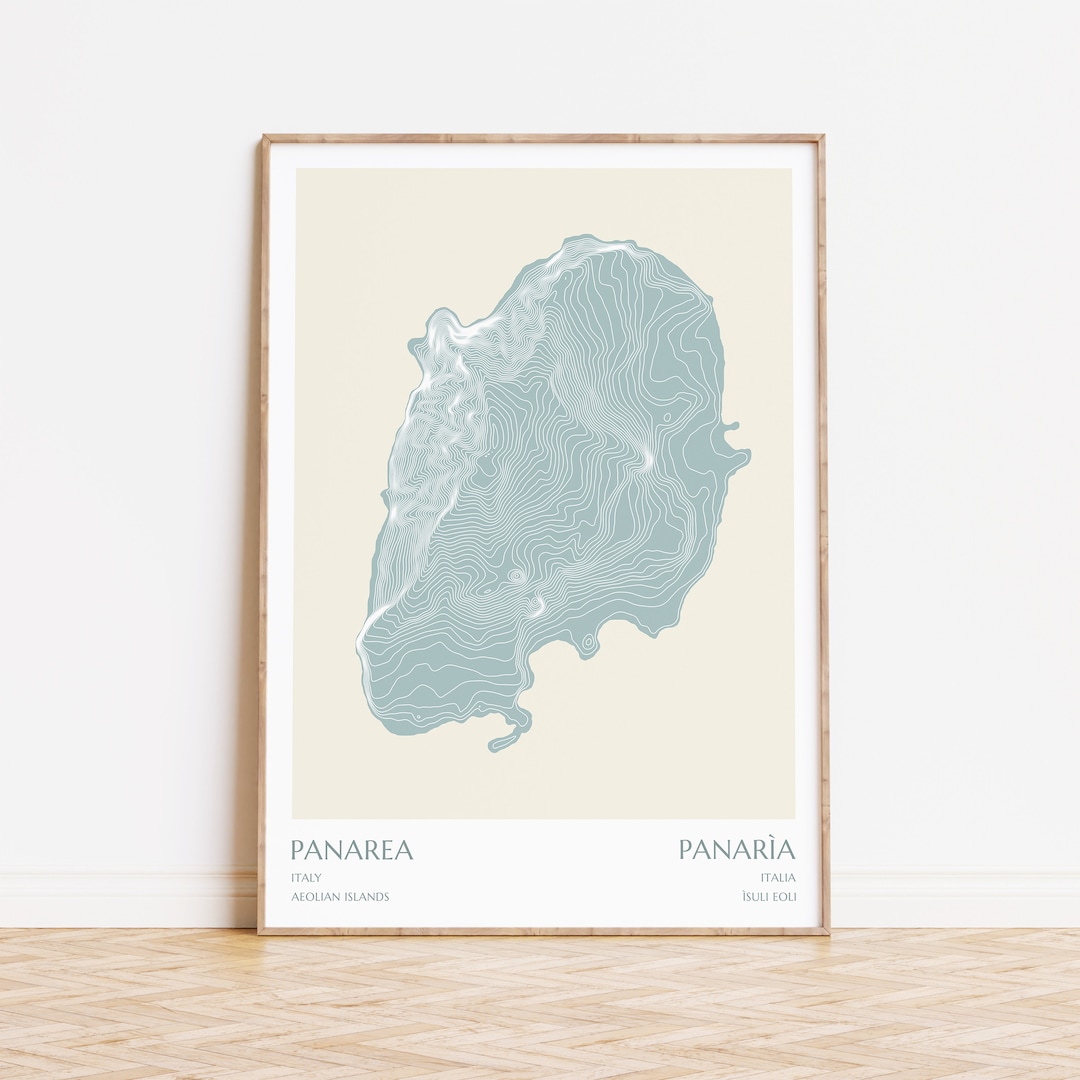 Panarea Map Print | Aeolian Islands Italy Volcano Poster - Mountain ...