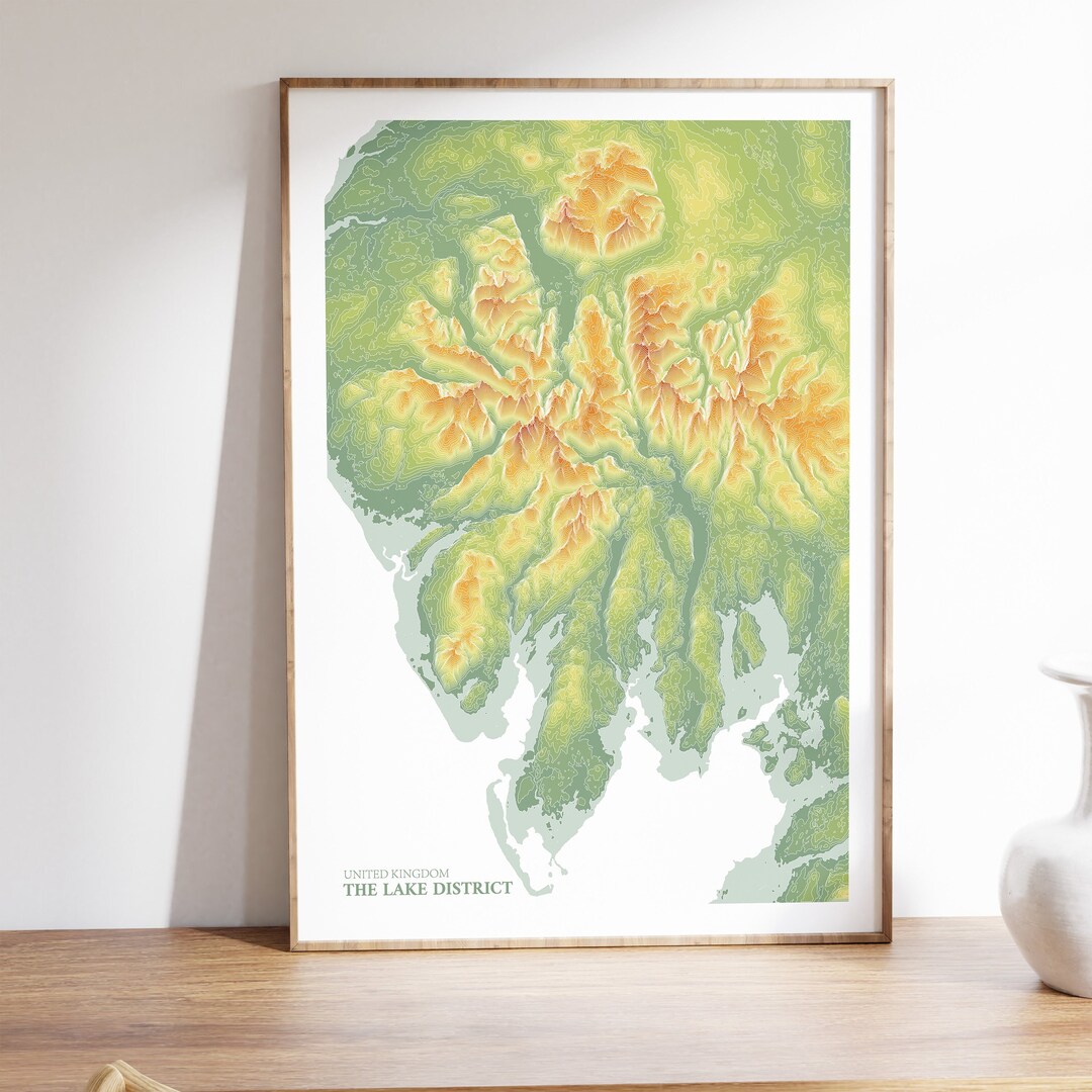 Lake District Print Elevation Poster | National Park Wall Art ...