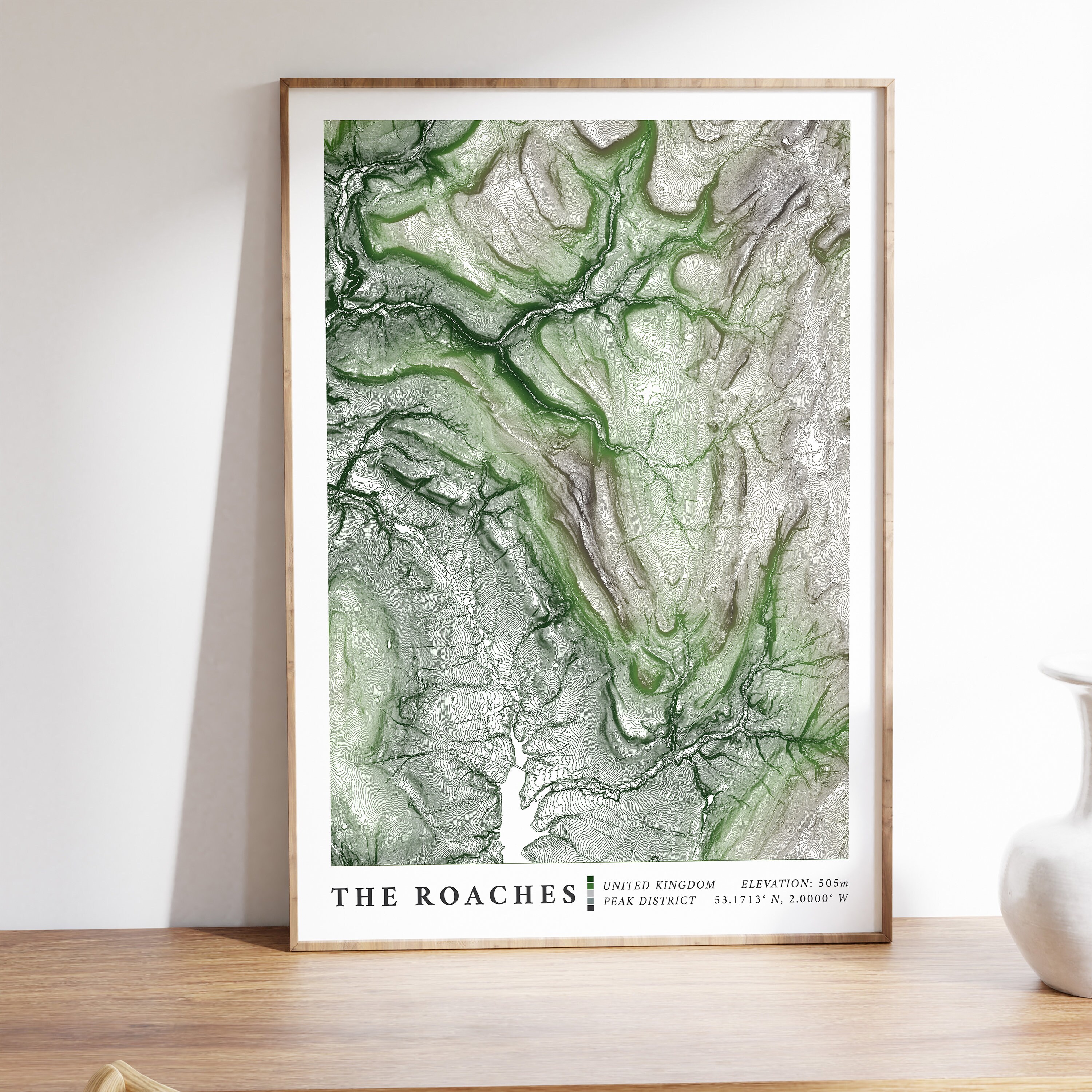 The Roaches Contour Map Peak District National Park Print Topographic ...