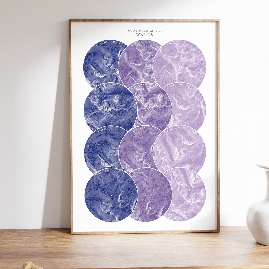 Mountains of Wales | Snowdonia | Brecon Beacons | Topographic Contour ...