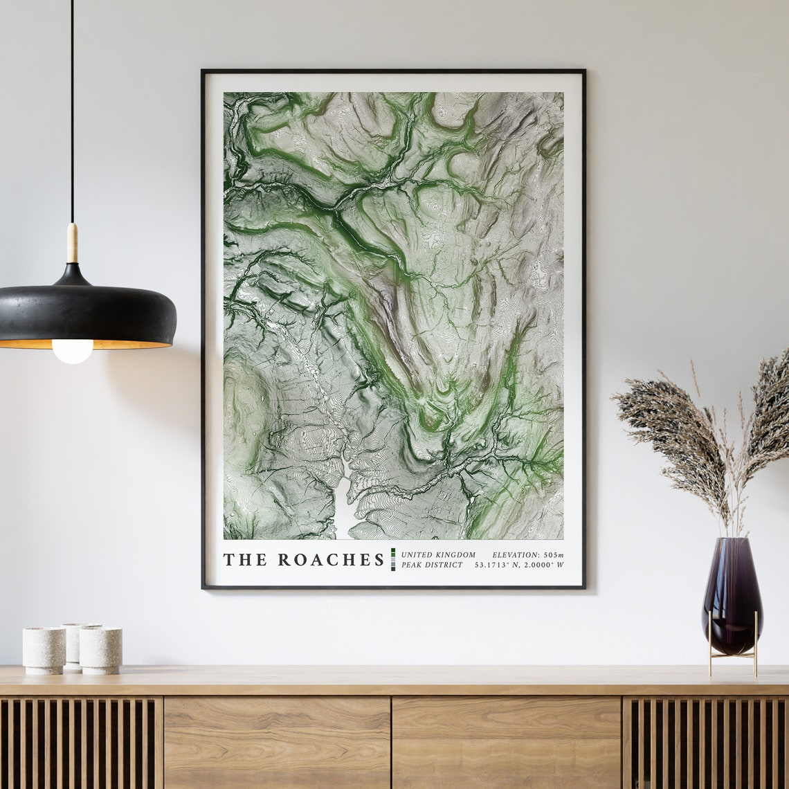 The Roaches Contour Map Peak District National Park Print Topographic ...