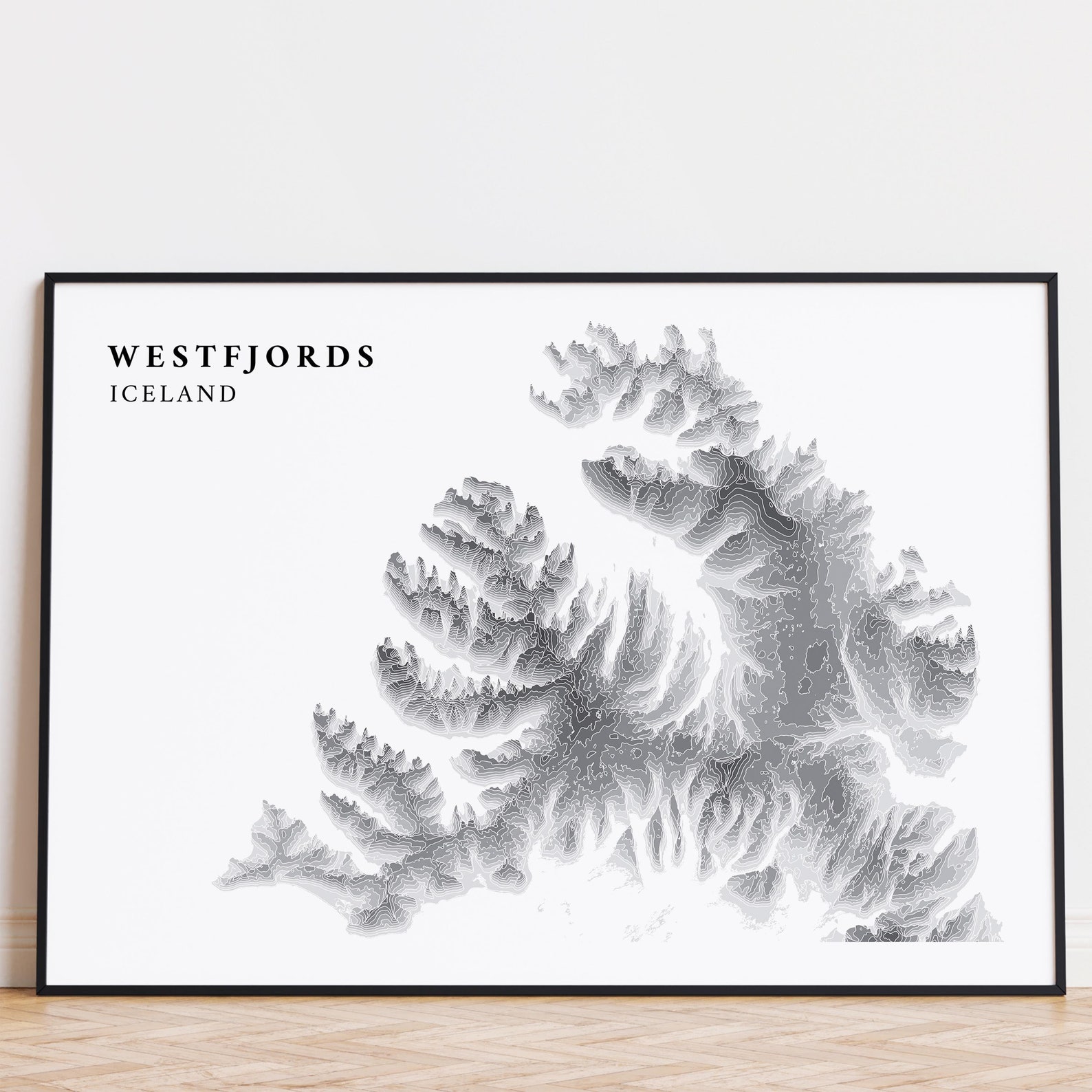 Westfjords Iceland | Elevation Print - Topographic Contour Map ...