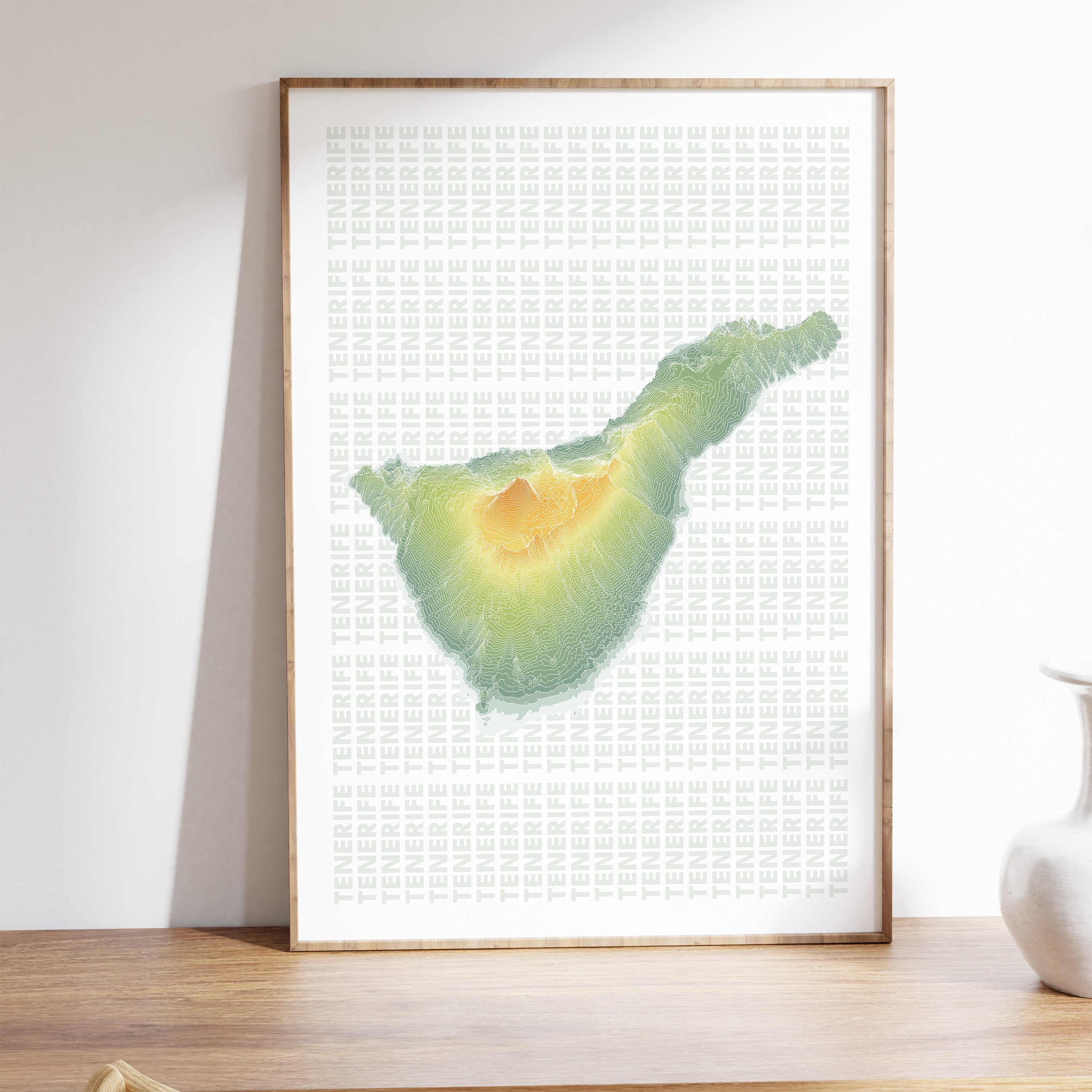 Tenerife Topographic Contour Relief Map | Travel Print - Etsy