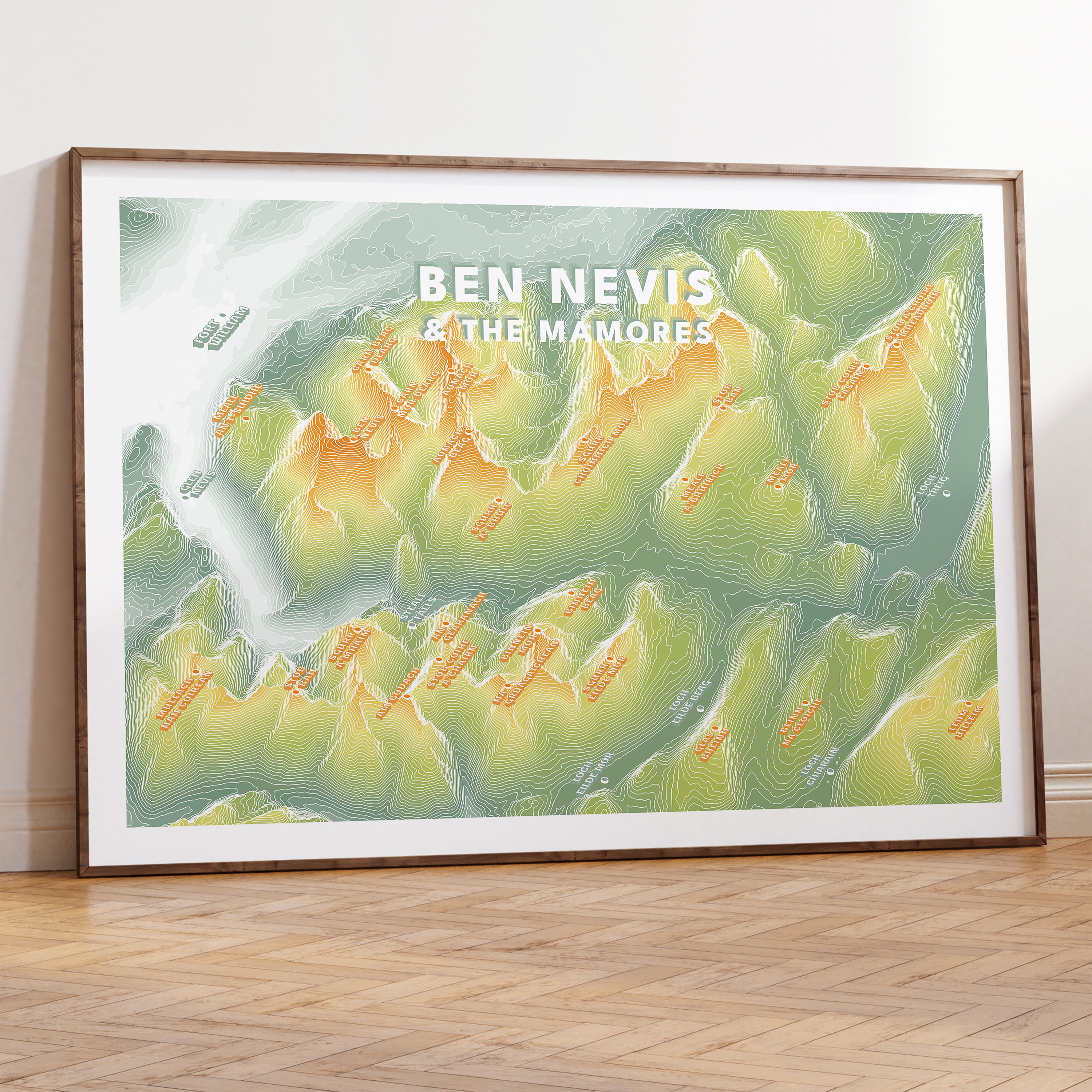 Ben Nevis & The Mamores Topographic Contour Relief Map | Scottish ...