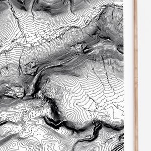 Mam Tor Map Print the Peak District Contour Wall Art Topographic Map ...