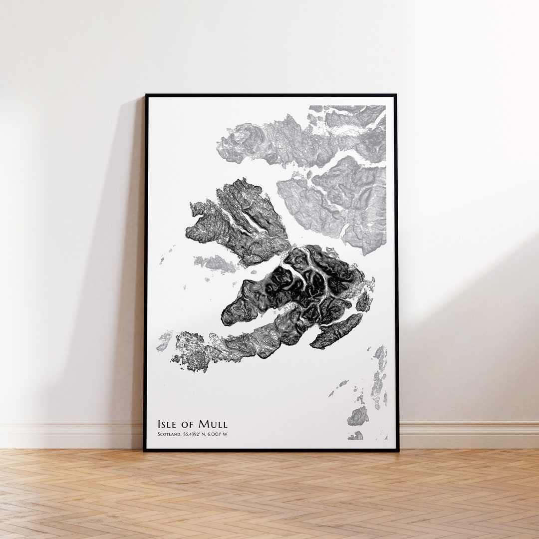Isle of Mull | Scotland - Scottish Island Map Print - Contour Map ...
