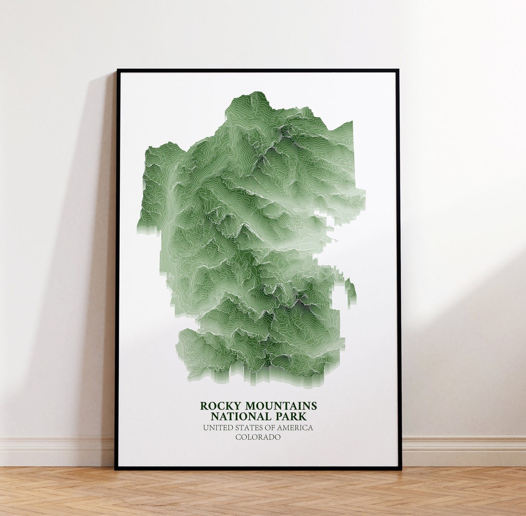 Rocky Mountains National Park Poster Print | Topographic Contour Rocky ...