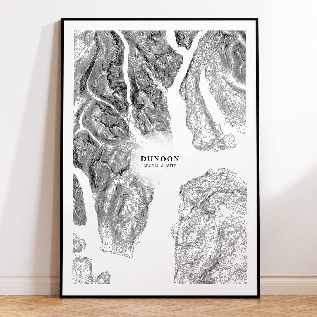 Dunoon Argyll & Bute Print | Scotland Map | Topographic Contour Poster ...