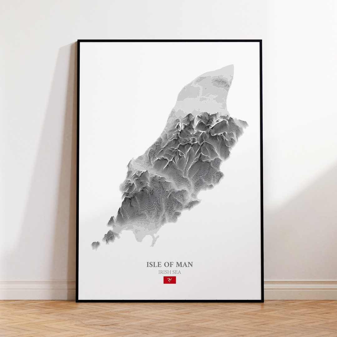 Isle of Man Topographic Contour Map United Kingdom Travel Print - Etsy