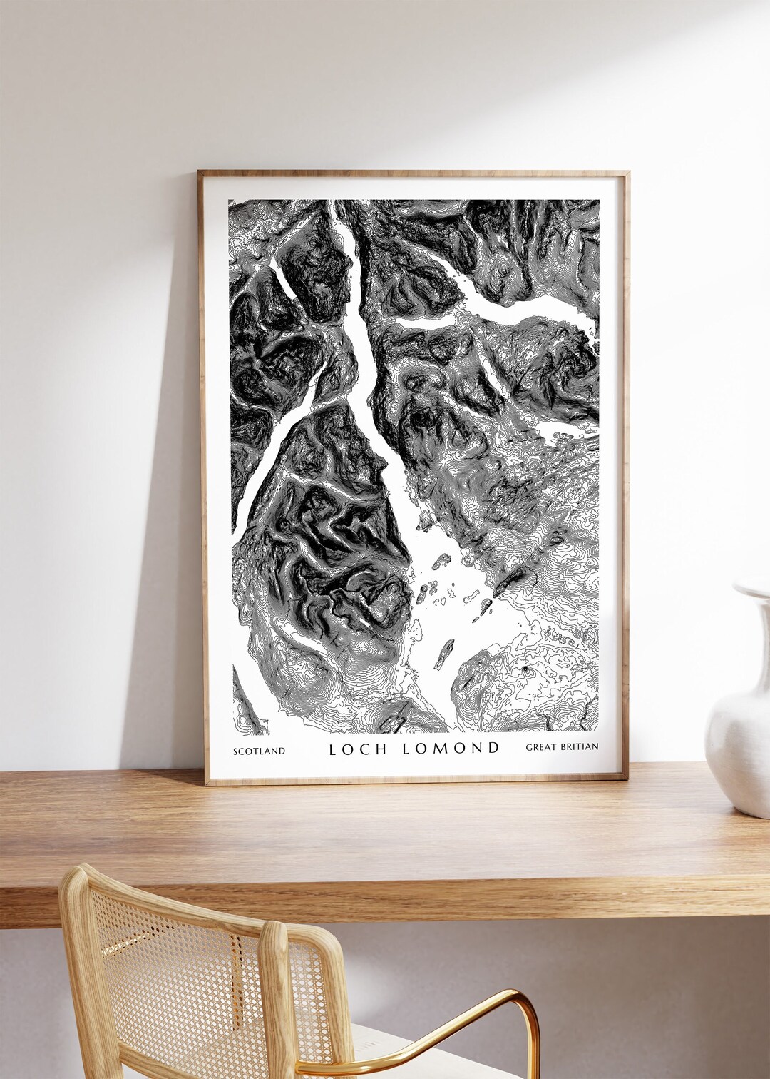Loch Lomond Scotland Topographic Map Art Print - Etsy