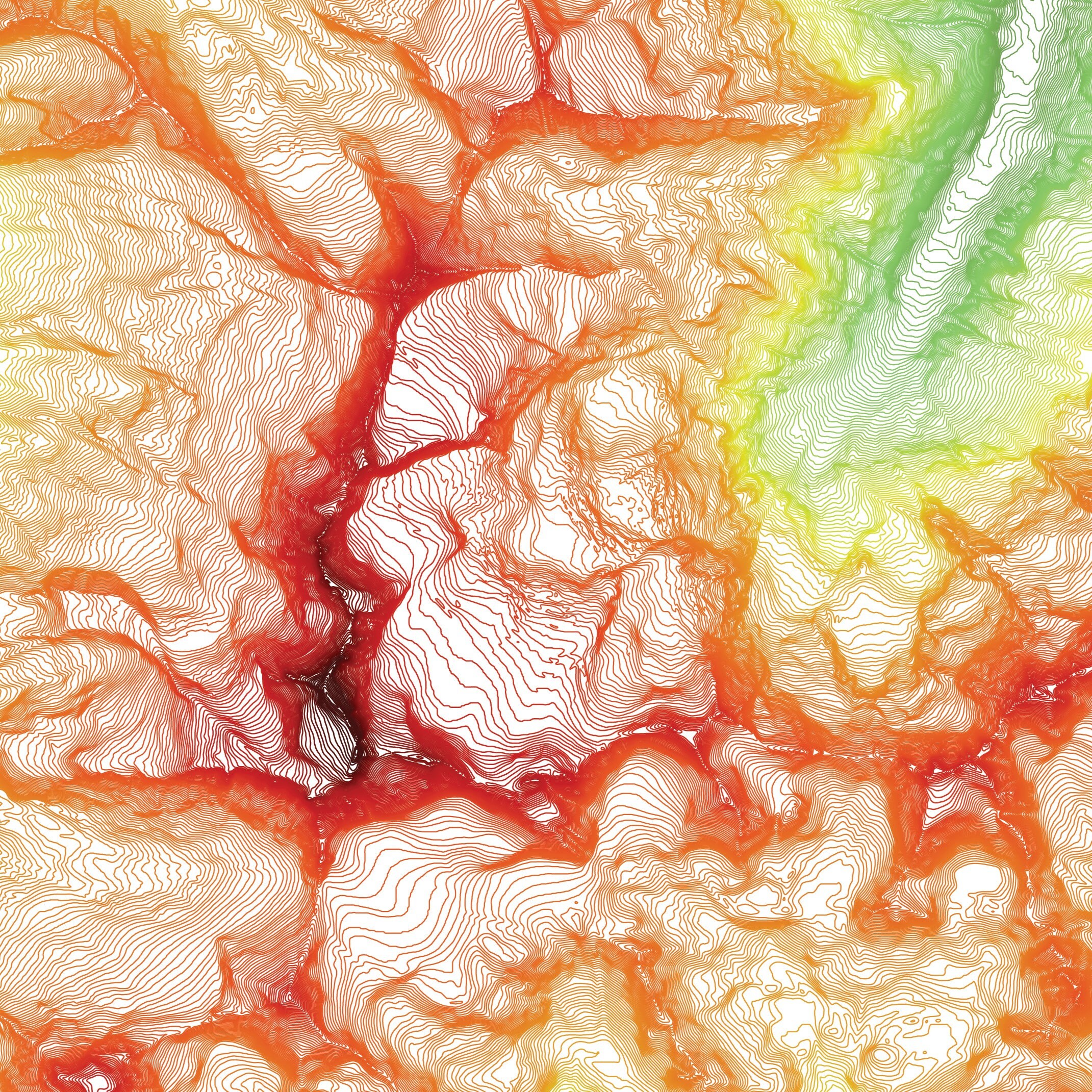 Gran Paradiso Italy Heat Contour Topographic Map Italian - Etsy