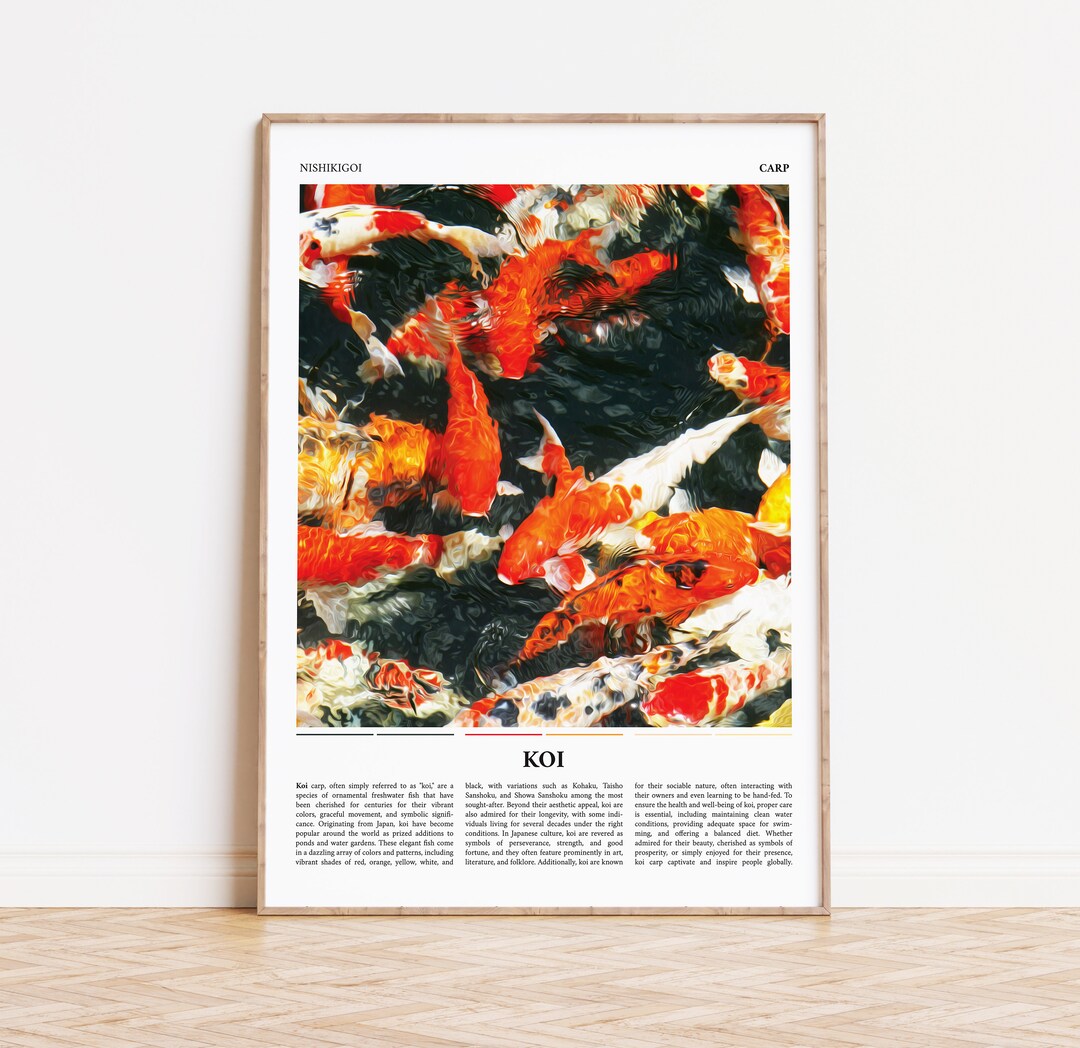 Koi Carp Print | Japanese Print | Nishikigoi | Oil Painting Style Wall ...