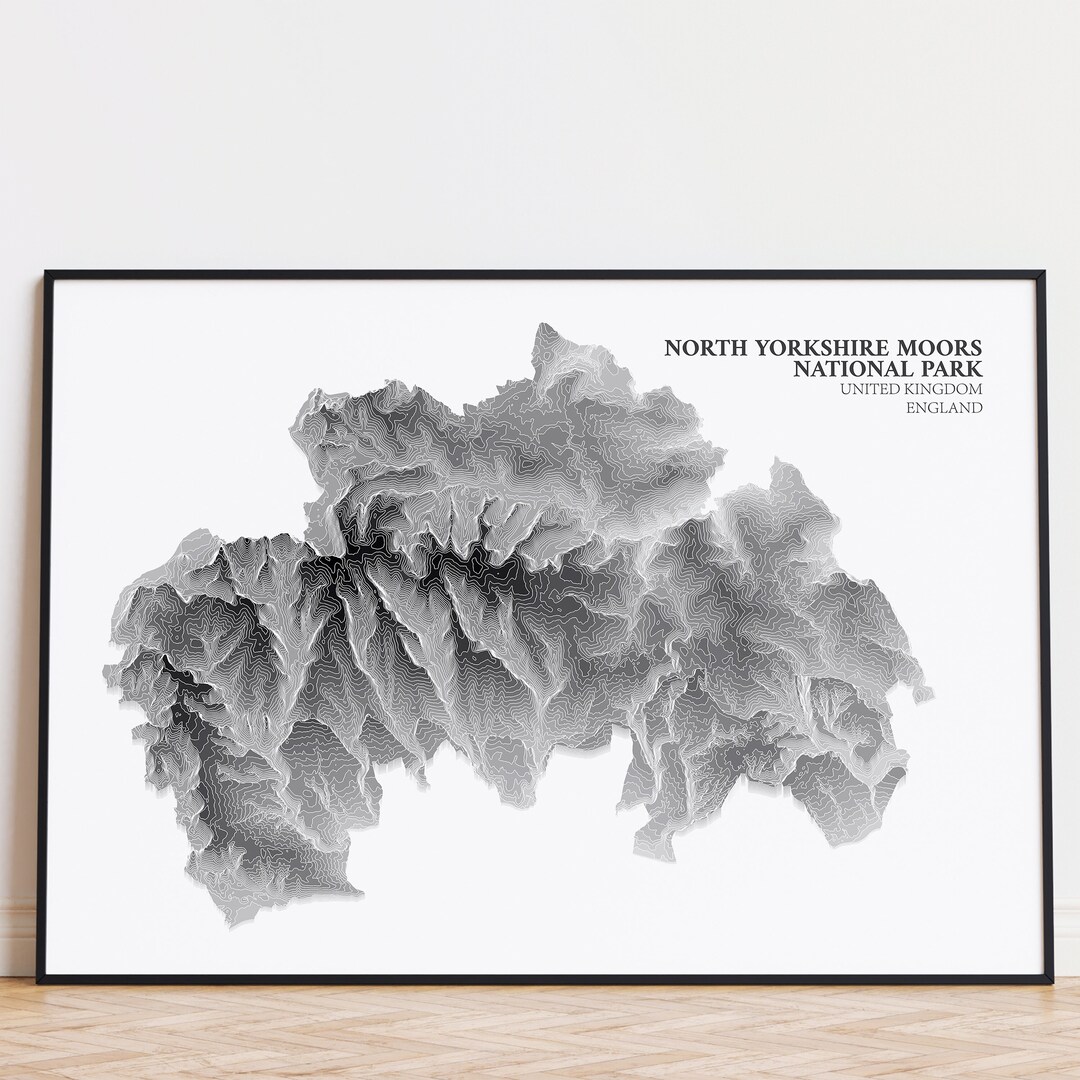 North Yorkshire Moors Topographic Map Art Print: England UK Travel ...