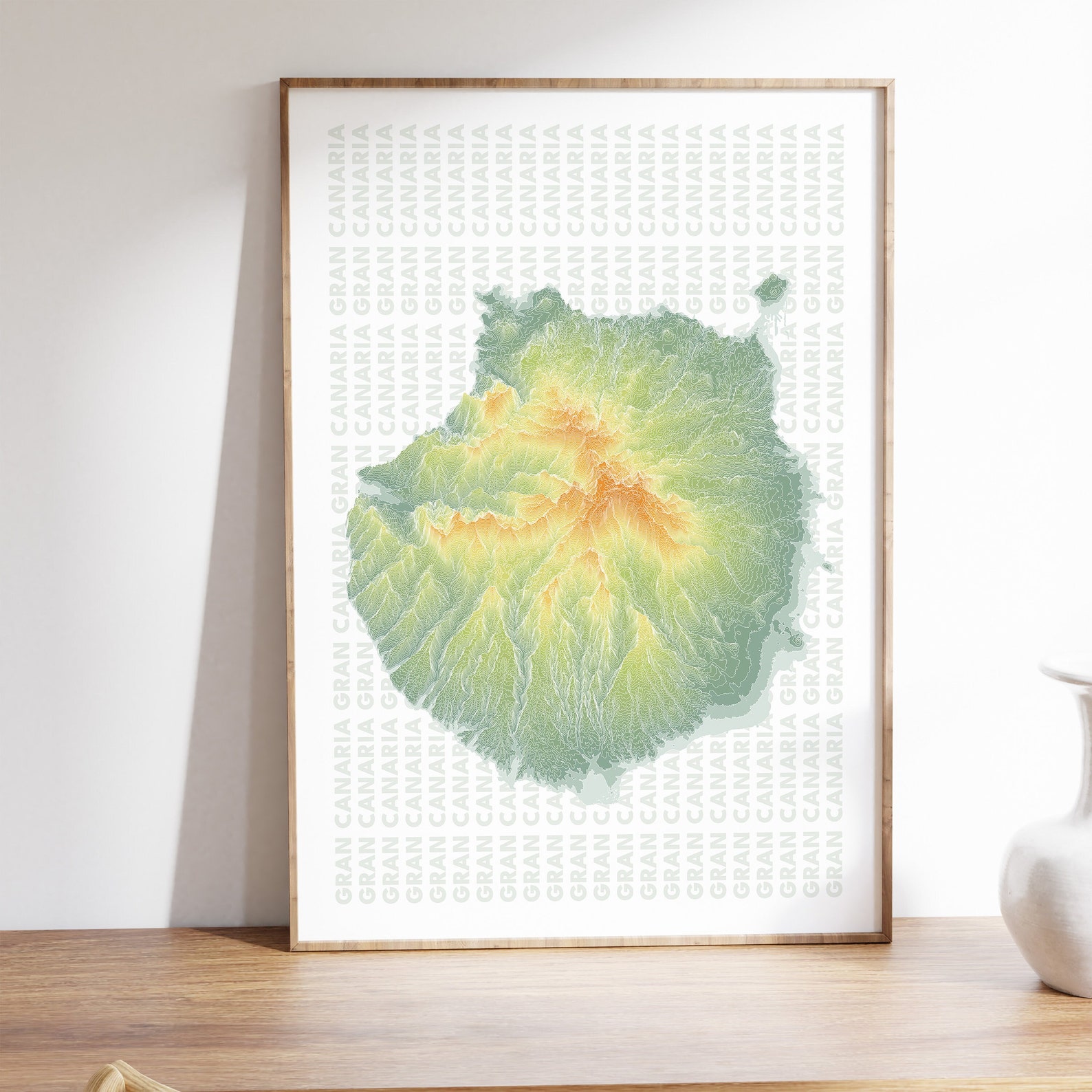 Gran Canaria Topographic Contour Relief Map | Travel Print - Etsy
