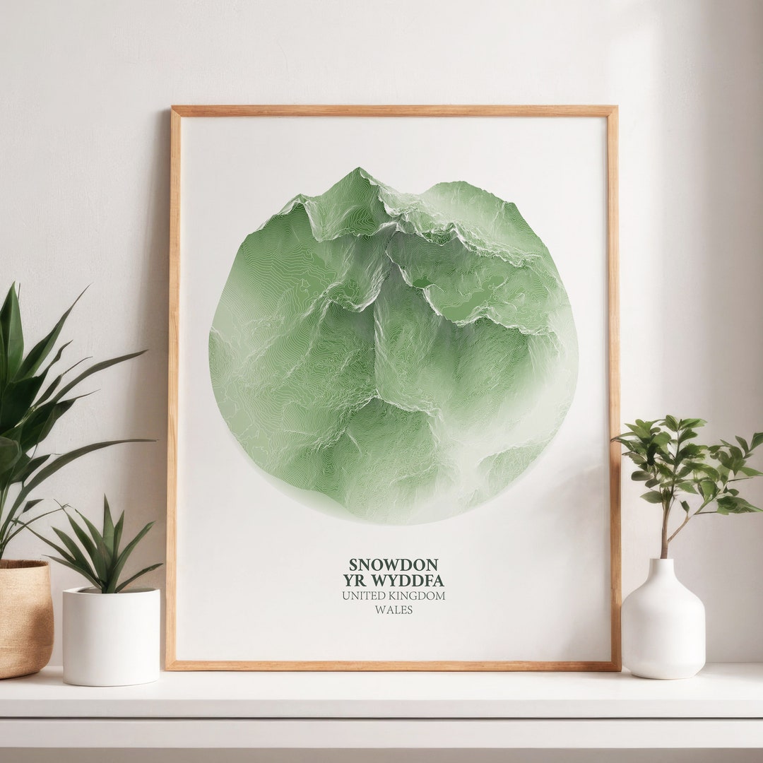Snowdon Isometric Topographic Contour Map | Snowdonia Wales Mountain - Etsy