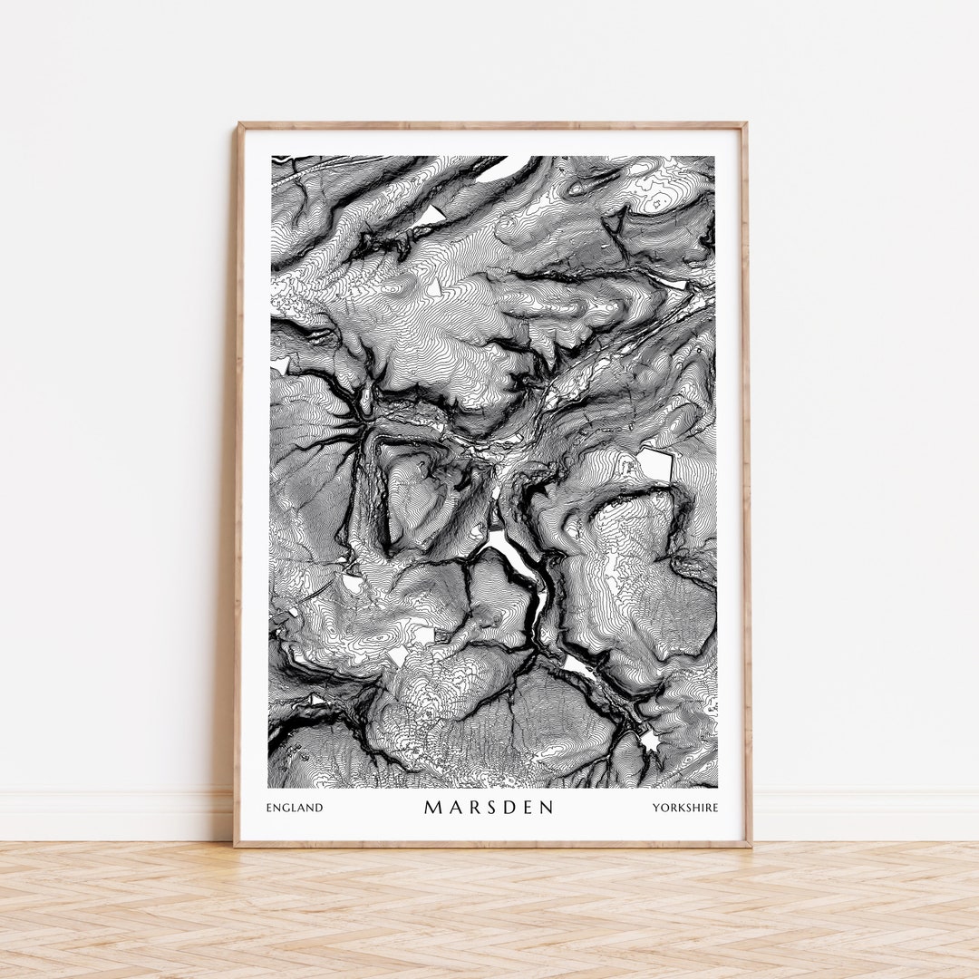 Marsden Yorkshire Map Print Contour Map Topographic Map - Etsy