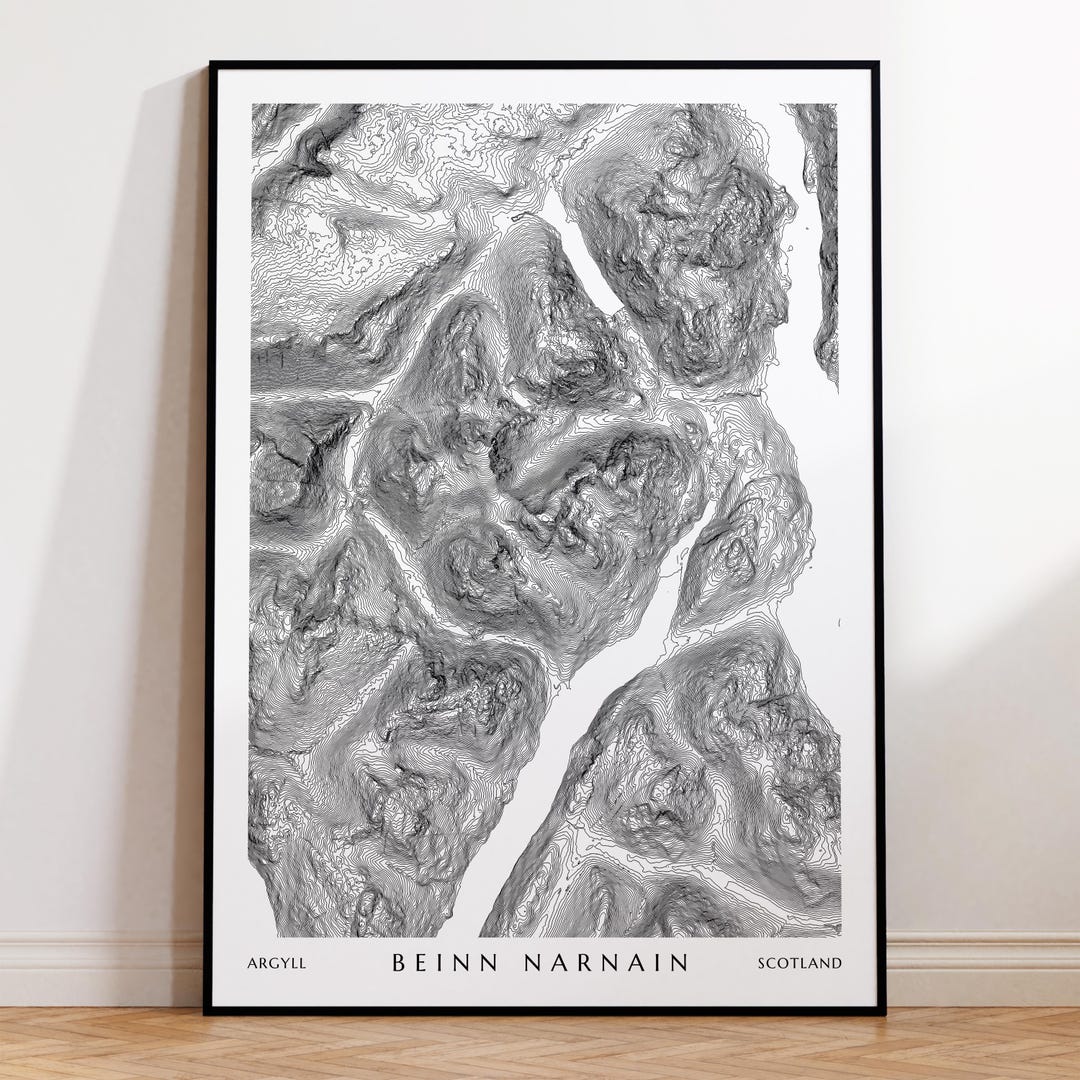 Beinn Narnain Argyll Topographic Map Print: Scottish Highlands Scotland ...